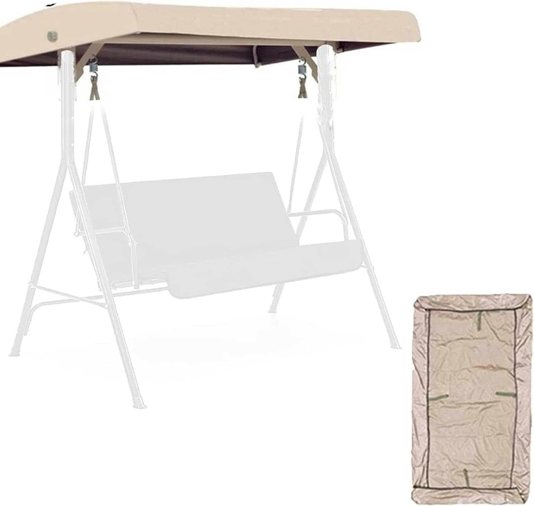 CZHIXG Replacement Canopy Top for Porch Swing, Strong Patio Swing Cover Universal Canopy for Garden Traditional 3 Person Swing (Color : Beige, Size : 84x48x9inch)