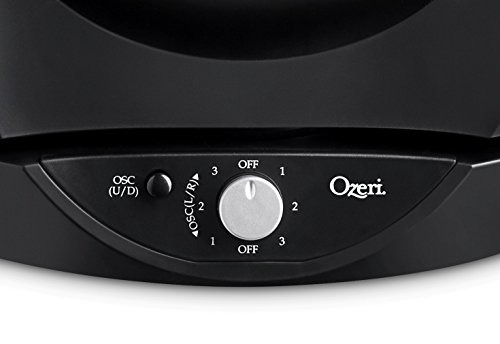 Ozeri Brezza II Dual Oscillating 10" High Velocity Desk Fan, Black