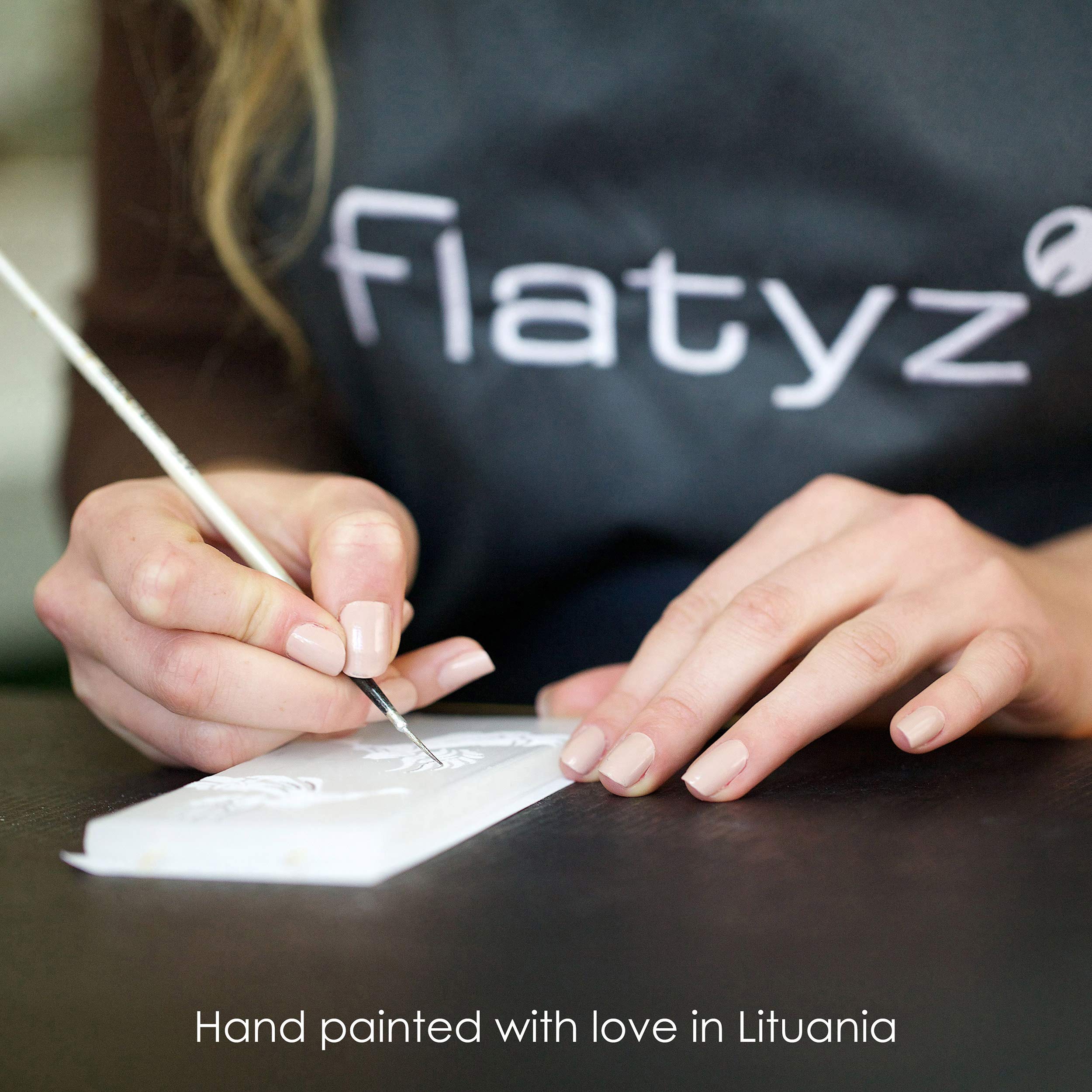 Flatyz Hand Painted Flat Candle | Unscented, Dripless, Smokeless, Decorative | Hummingbird | Double Wick with Metal Base | Unique Gift Idea and Home Décor Accent