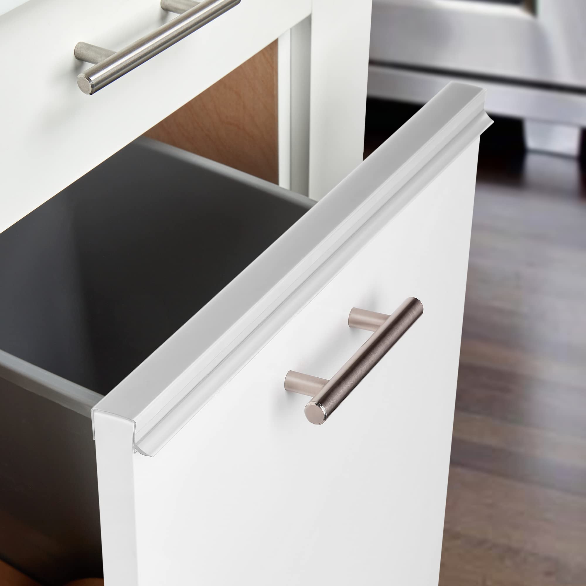 CABINET HERO Drip Ramp - Slip on Cabinet Door Protector Edge Guard - Clear - ¾” Thick - 36” Length (Pack of 2)