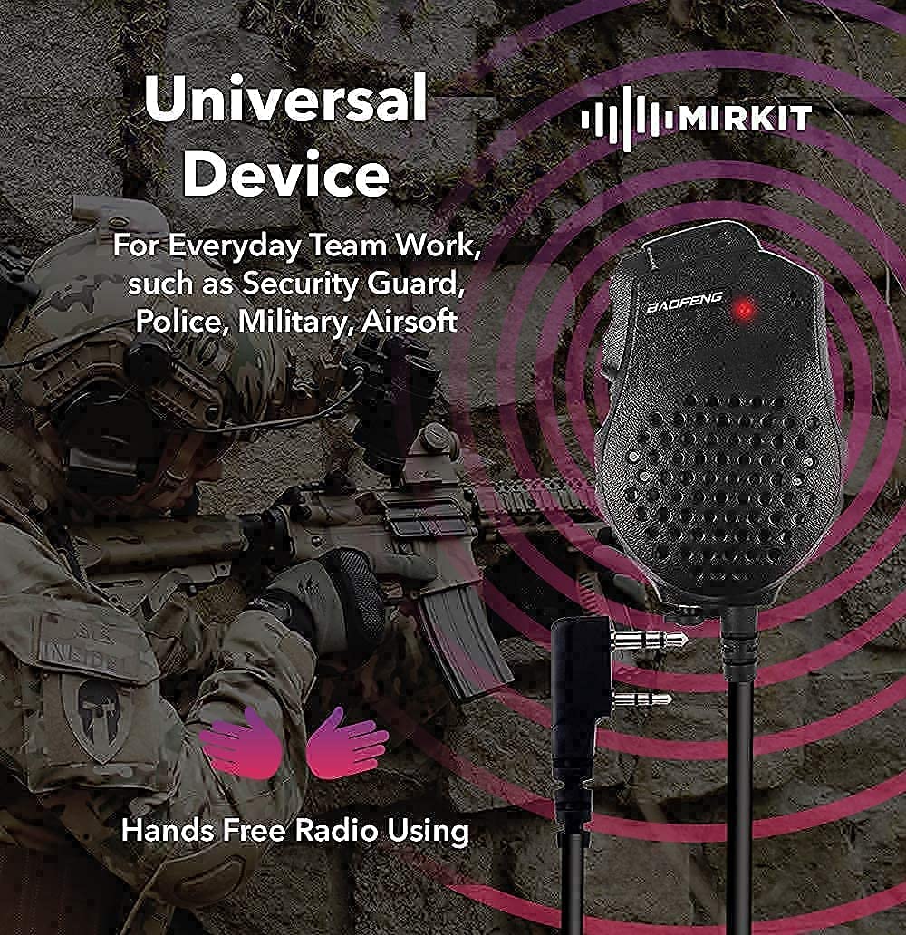 Bundle of 2PCS Mirkit Radio Baofeng UV-82 MK5 8W Max Power & 2PCS Original Baofeng UV-82 2 Dual PTT Speaker Mic & Baofeng Programming Cable Mirkit FTDI Model 3 Red