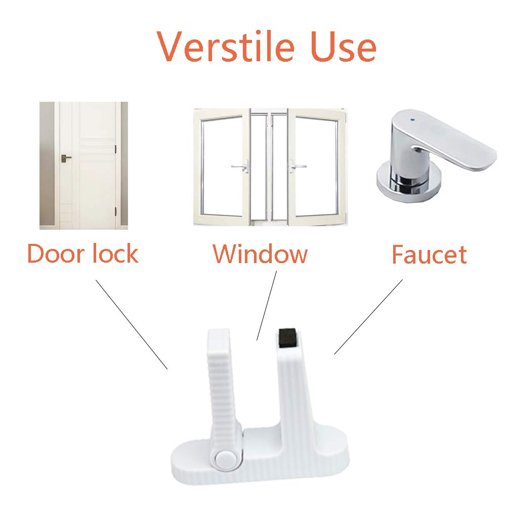 cabinet locks for babies/Safety Child Proof Door knob covers, No Drilling & 3M Adhesive Baby Safety Door Locks - 4 pieces