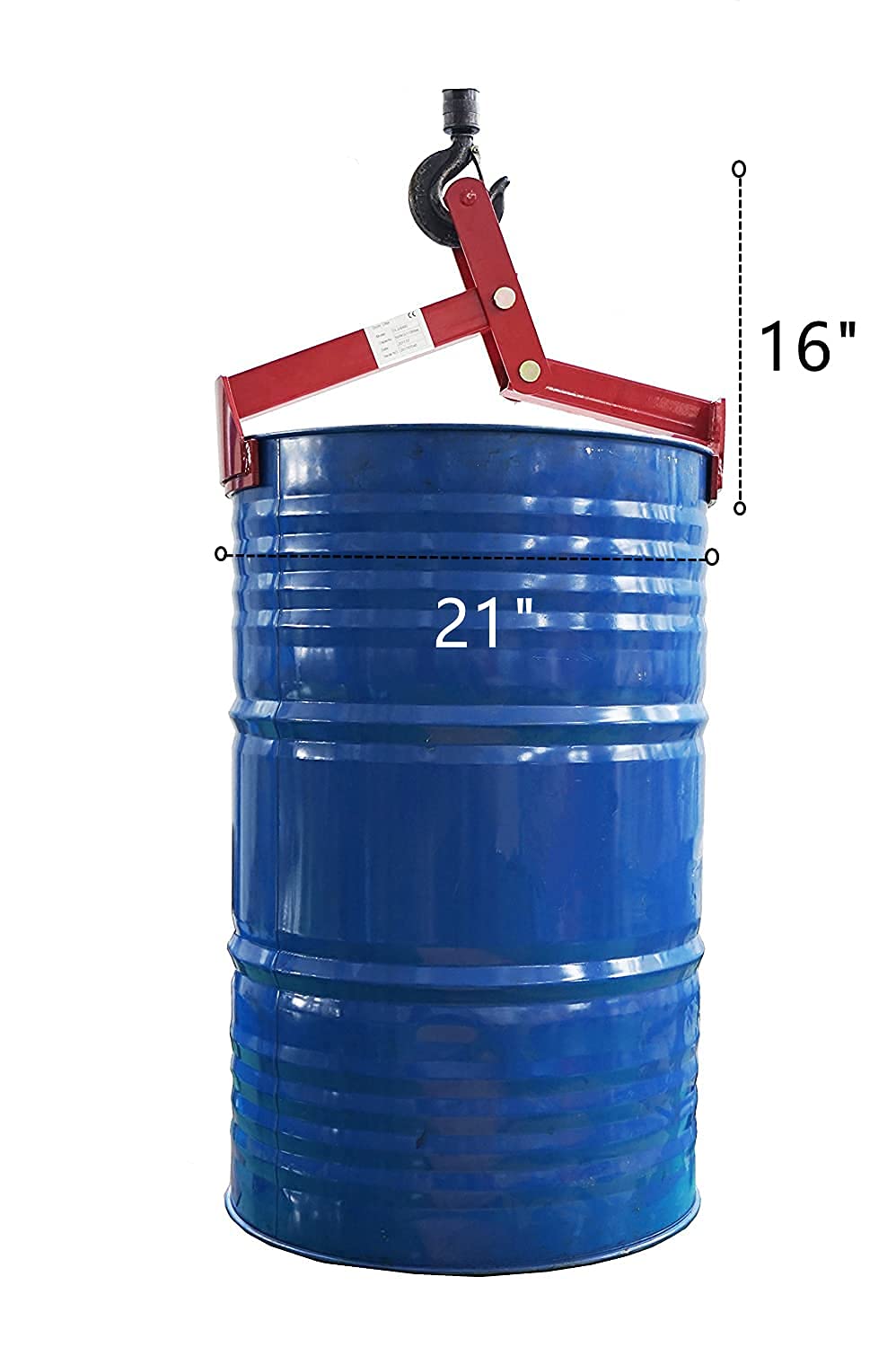 Pake Handling Tools Steel Drum Lifter - Secure Reliable Heavy Duty 1100 lbs Working Load Limit (WLL)