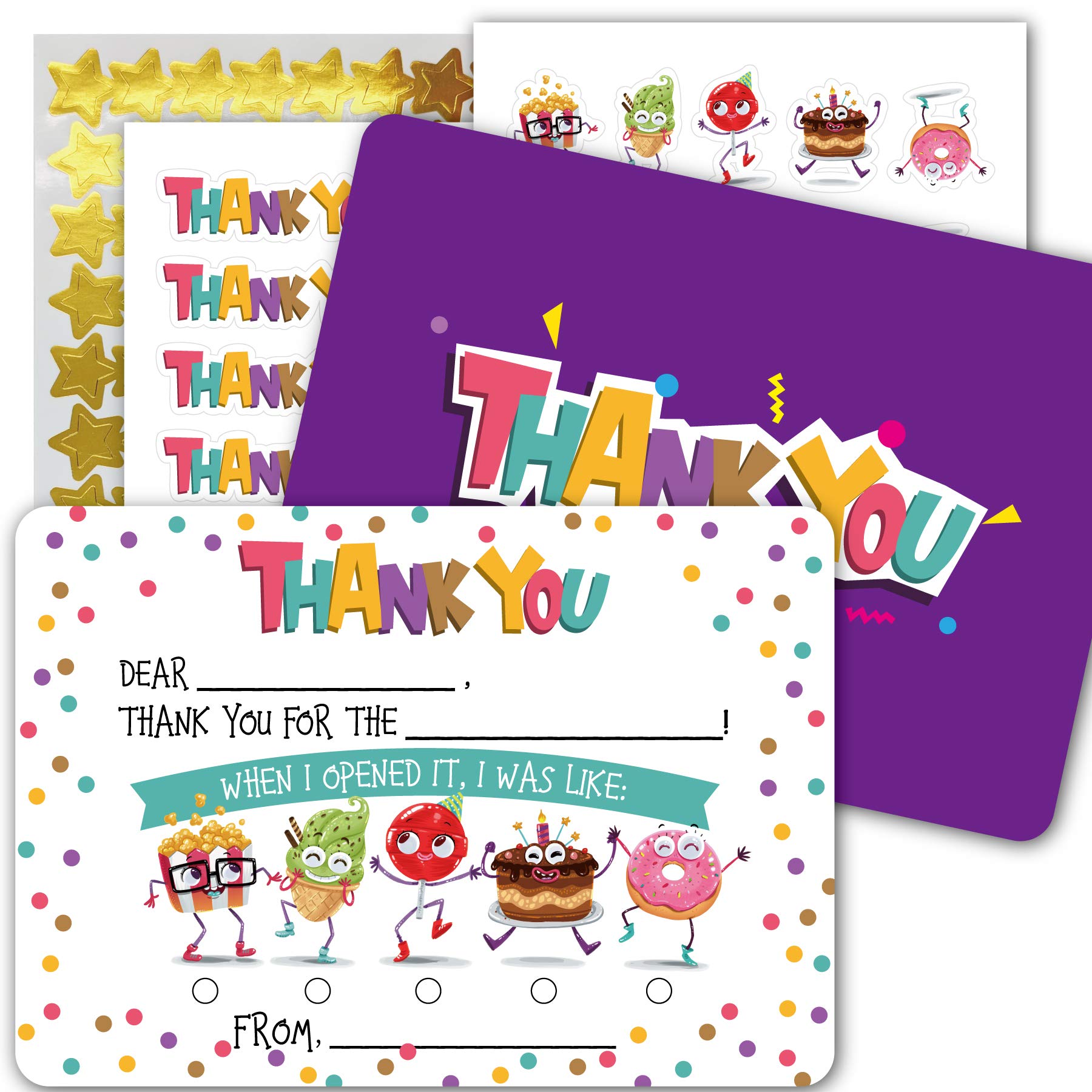 Gooji Party Treats Thank You Cards – 25pcs Double Sided 4.25x6 Unicorn Thank You Cards With 25 Envelopes – Magical Cards For Baby Shower, Birthday Party And Girls Birthday Party Supplies …