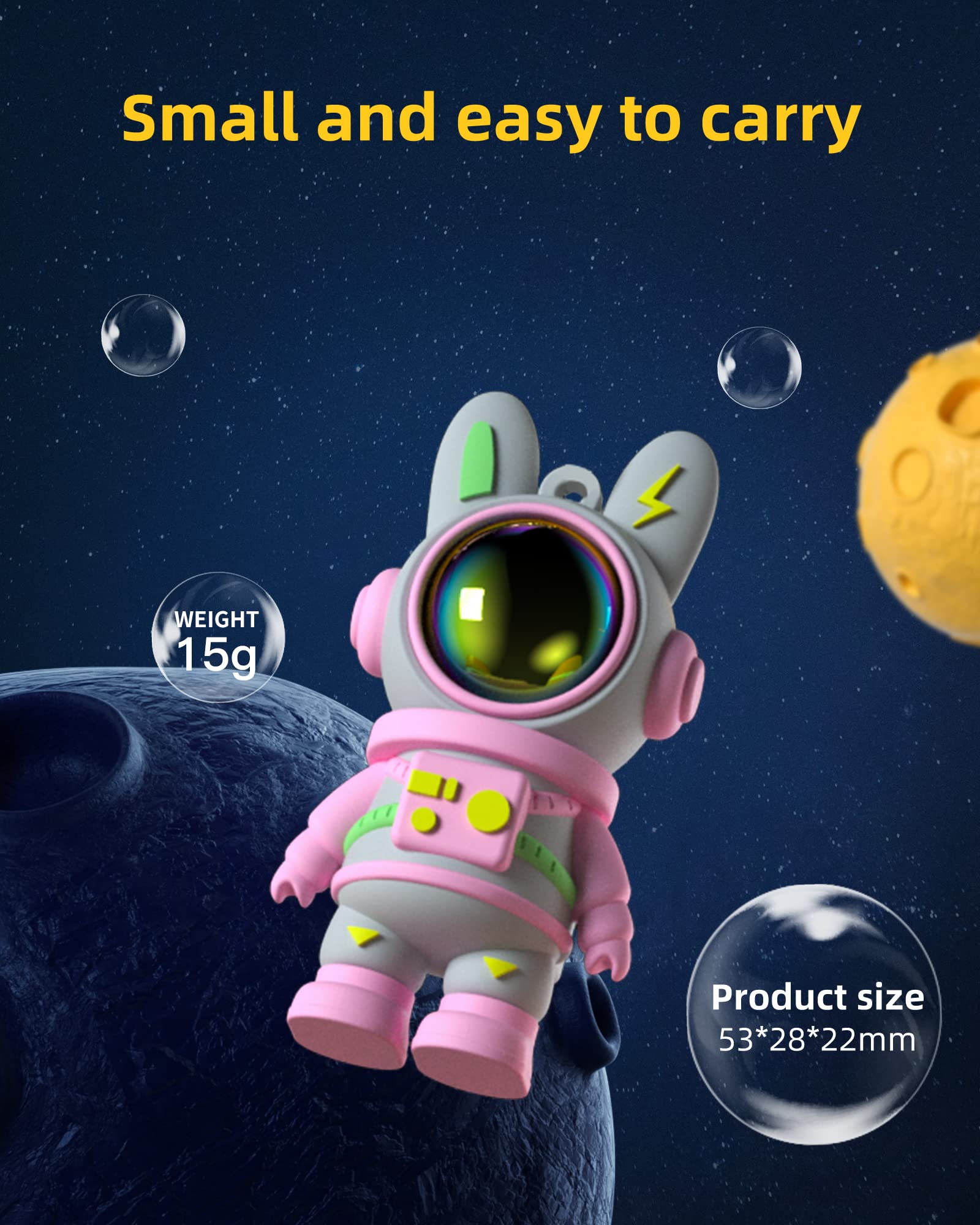 Cute Space Rabbit USB Flash Drive, Thumb Drive Waterproof USB 2.0 Memory Stick Small Size USB Drive Gift (128G, Cyan)