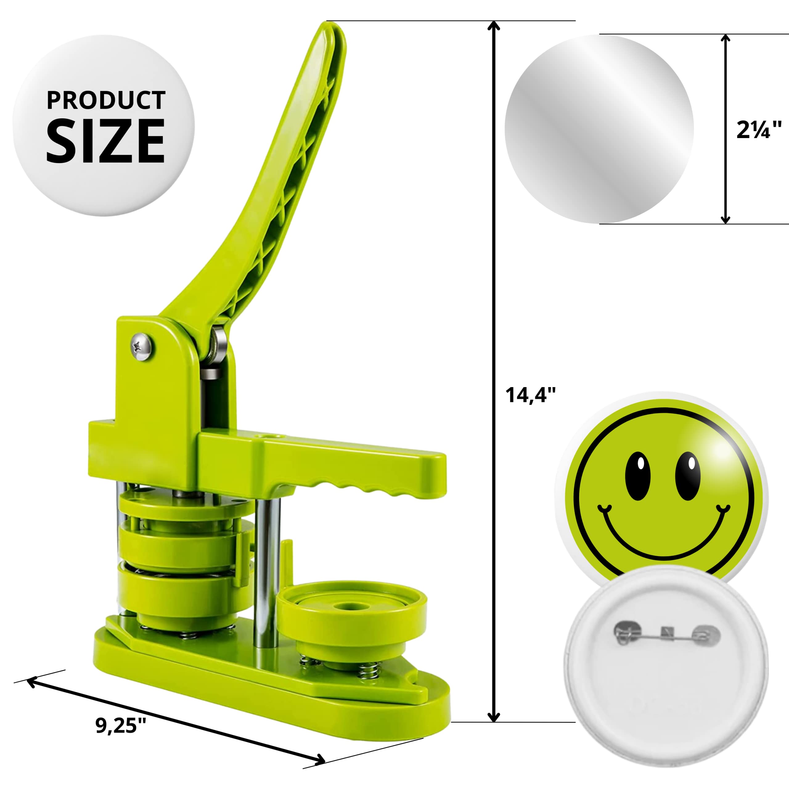 Button Maker Machine for DIY Pins – Button Press Machine 2.25 Inch with 100PCS Button Parts Button Making Supplies Pins Making Kit Button Machine Badge Maker Machine Anti-Jamming Pin Press