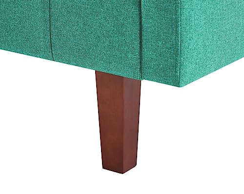 Fiveshow Modern Linen Cushion Convertible Double Folding Living Room Sofa Bed (Eucalyptus Wood Frame),Apartment Living Room Sofa