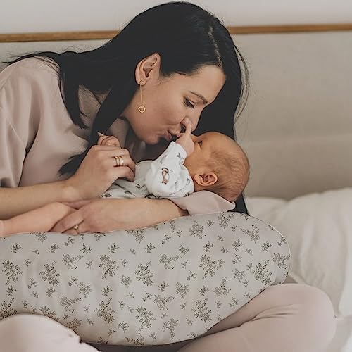 lethooly Nursing Pillow Cover,2-Pack Removable Cover for Breastfeeding Pillows,Ultra-Soft Baby Nursing Pillow, Fits Newborn Feeding Pillow 22.5in*18in(Rosebuds and Vines)