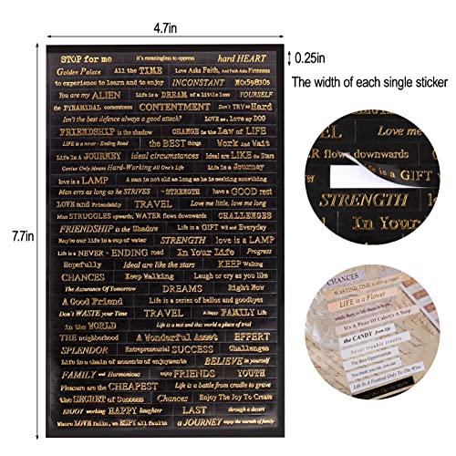 Juome 12 Sheet Quote Stickers for Journaling, Scrapbook Stickers for Scrapbooking Supplies, Words Phrases Stickers for Journaling Supplies Junk Journal Aesthetic Stickers