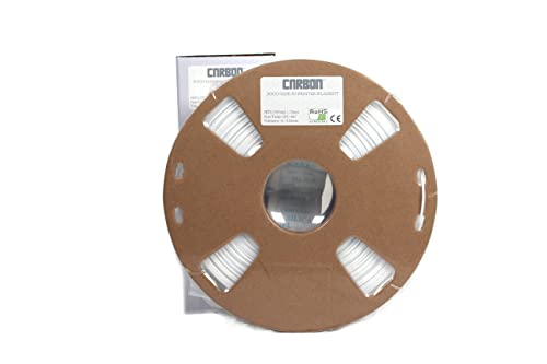 ECO - Certified Food Grade PETG 3D Printer Filament - Carbon Brand - Lab Tested FDA Compliant Food Safe, 1.75mm, 1kg, Accuracy: +/- 0.02 (White)