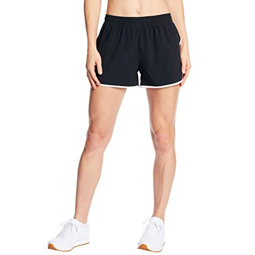 C9 Champion Women's 3.5" Woven Shorts, Ebony/True White, L