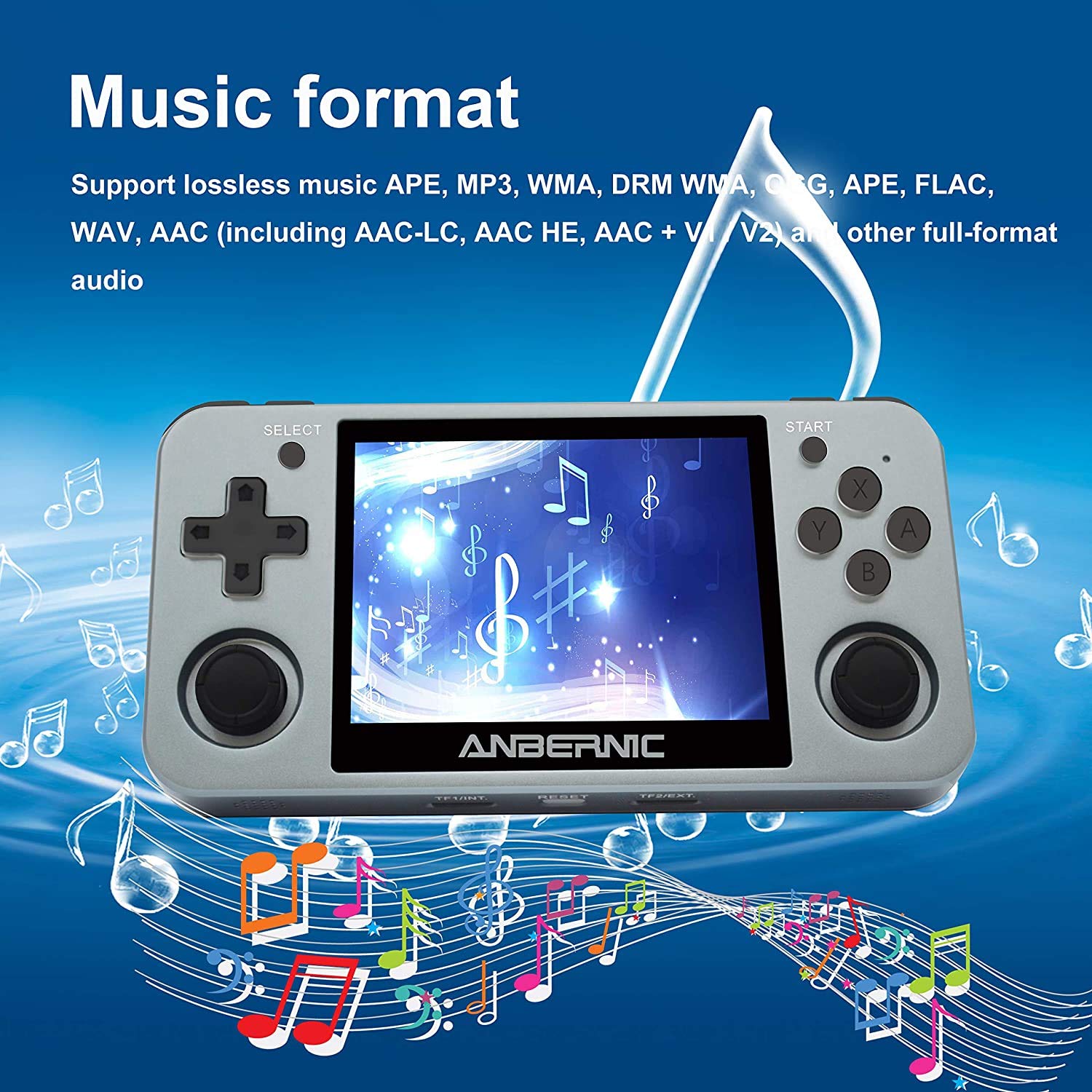 hemistin RG350m Handheld Game Console with 16G Memory, 3.5 Inch IPS Screen 2500MAH Battery Preload 5000 Games Opendingux System Gifts (Chinese and English Version) (Titanium + 32G TF Card)