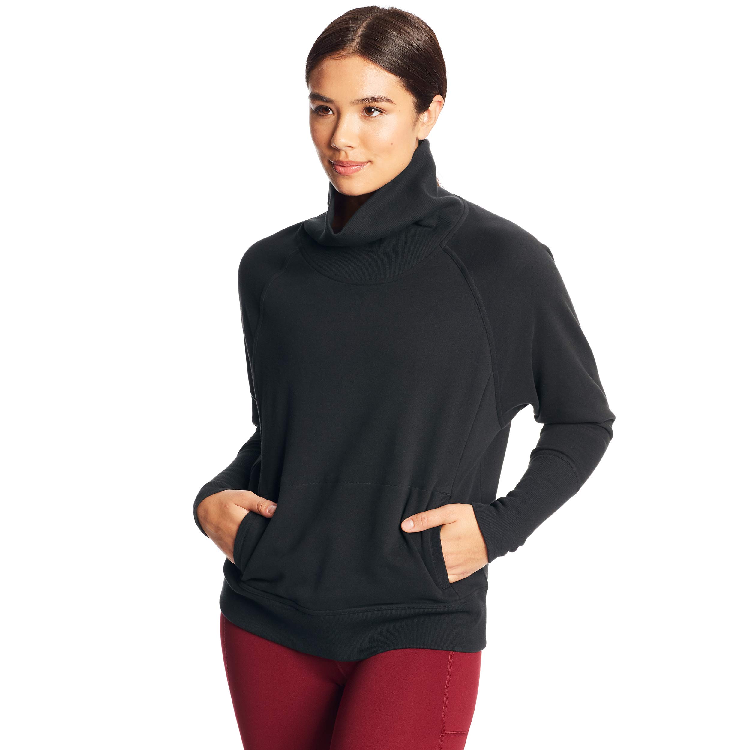 C9 Champion womens Long Sleeve French Terry Top Yoga Shirt, Ebony, Small US