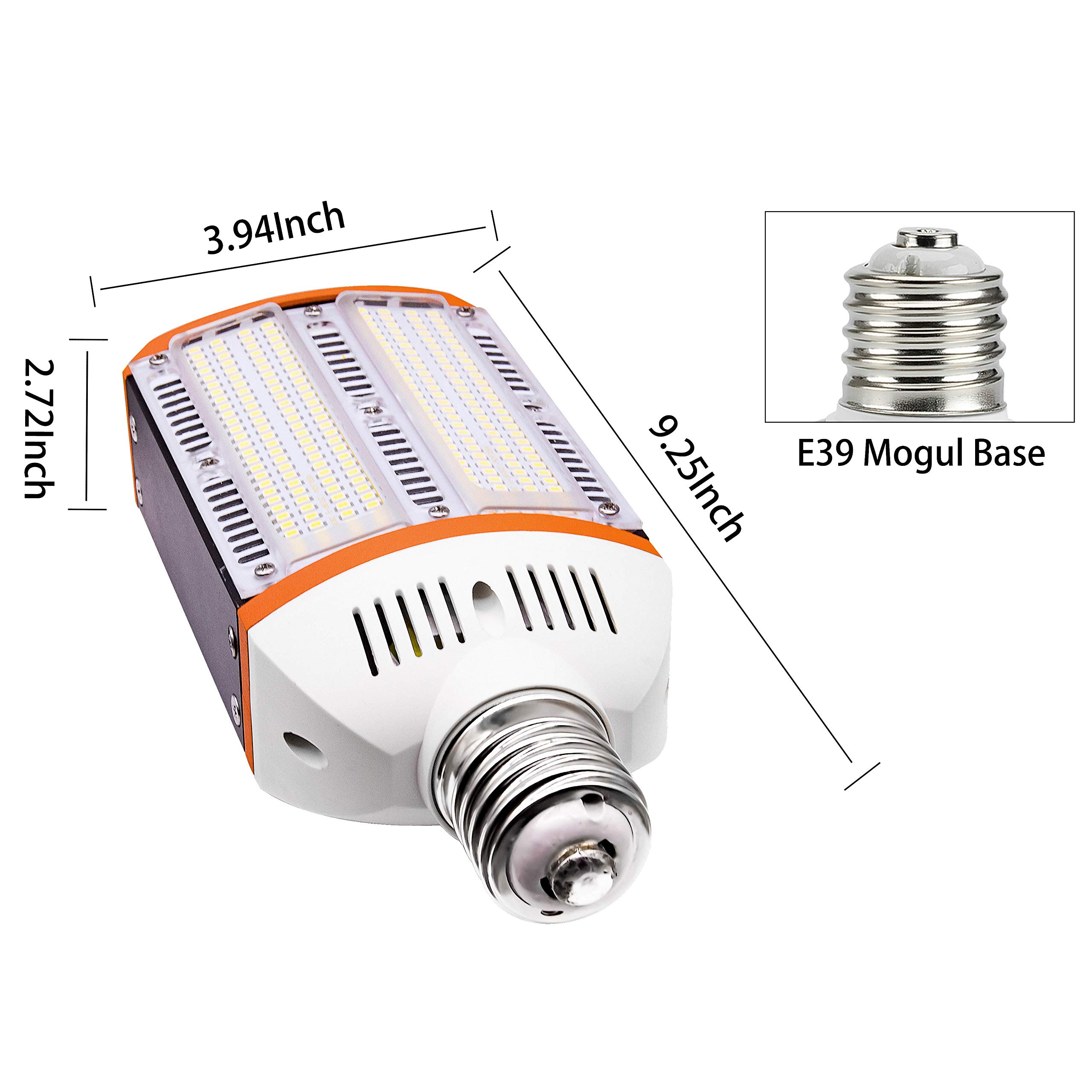 CA New Sunshine 2 Pack 40W (150W Equivalent) LED Parking Lot Light, Daylight White 5000K E39 Outdoor Shoebox Lamp Post Porch 6000Lm Energy Saving AC 100-277V