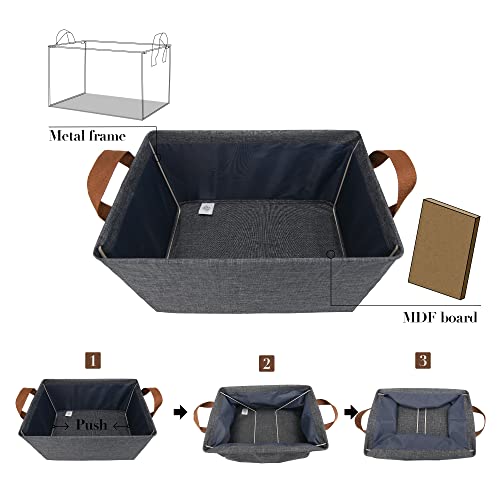 GRANNY SAYS Bundle of 2-Pack Storage Bins with Sturdy Frame & 2-Pack Wardrobe Storage Boxes