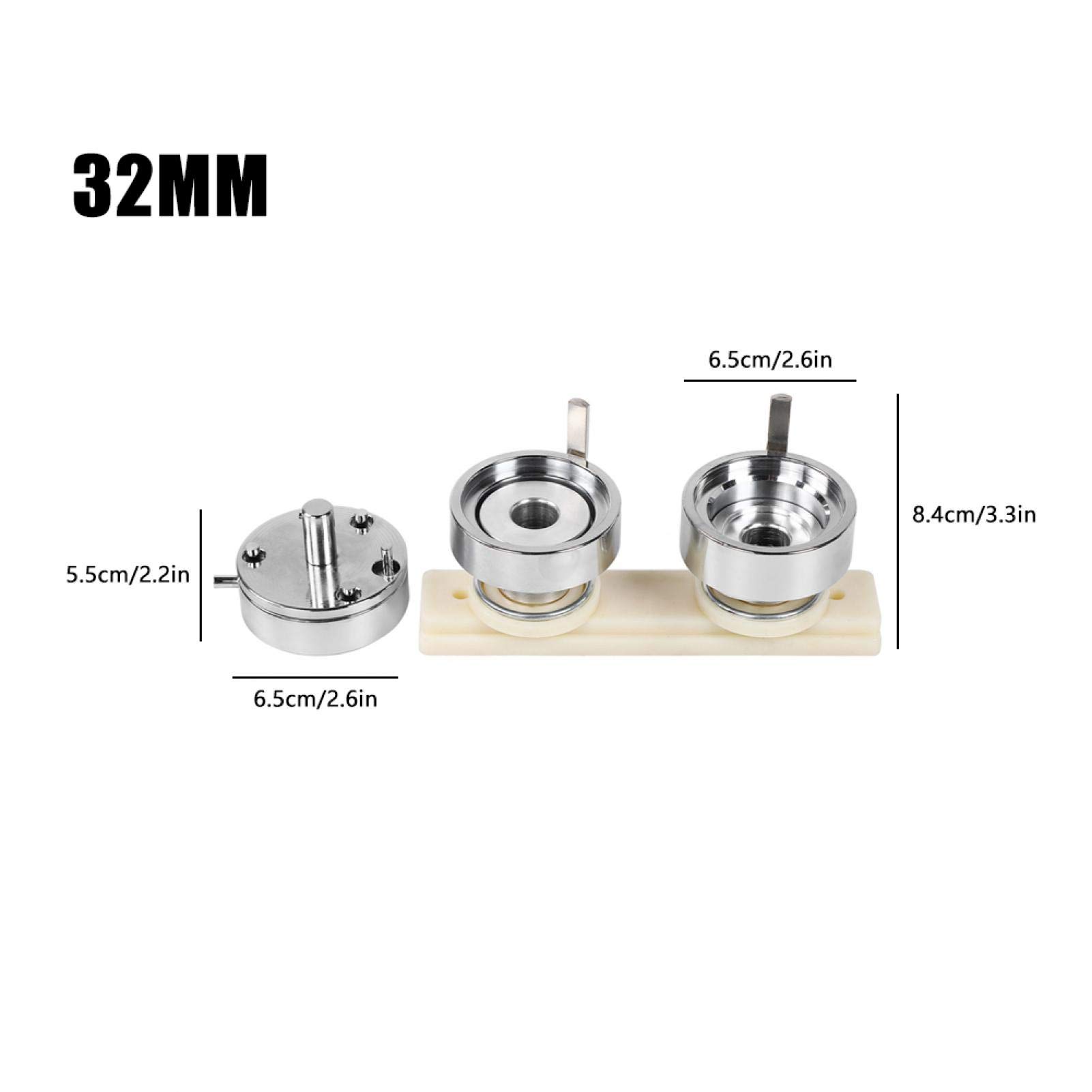 Button Mould Badge Making Tool,32mm/1.3inch DIY Badge Mold,Pin Making Moulds, Punch Press Tool Accessories,Sliding Base, Sturdy and Durable,for Circular Button Maker Badge Machine
