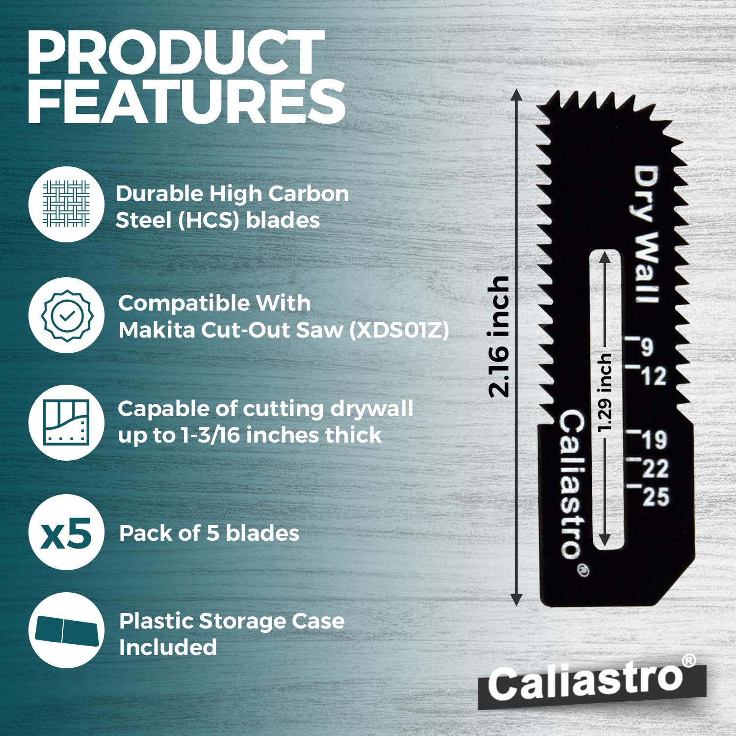 Drywall Cut-Out Saw Blades for Makita Cut-Out Saw - 5 Pack - Caliastro