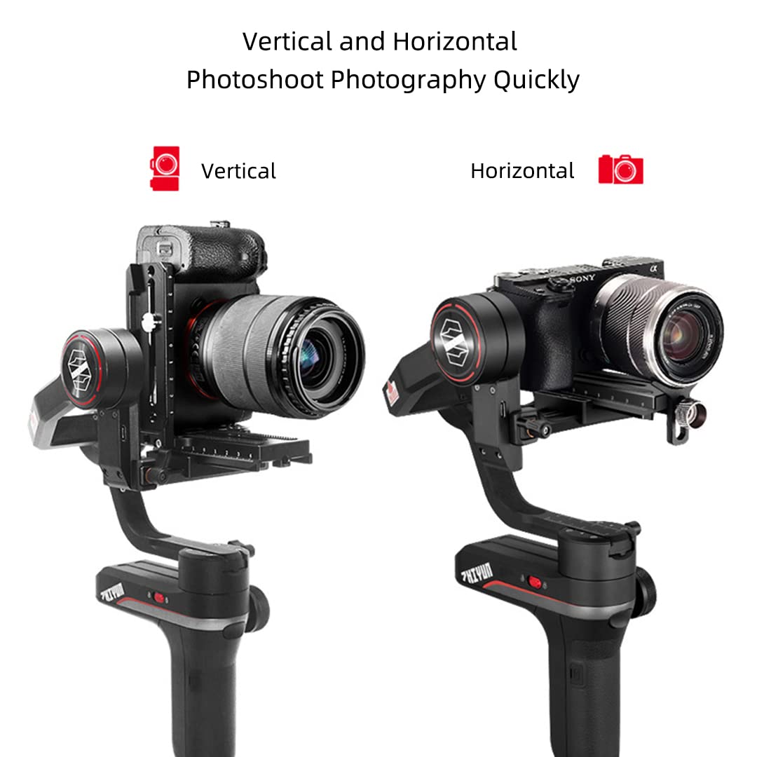 CofunKool Detachable DSLR L Bracket Horizontal Vertical Camera Mount Quick Release Plate for DJI RS 2, DJI RSC 2, WEEBILL-S