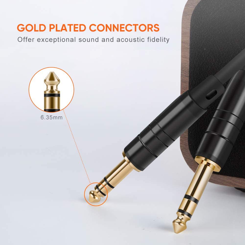 CableCreation 15 Feet 6.35mm 1/4" TRS to 6.35mm 1/4" TRS Balanced Stereo Audio Cable, Male to Male, 4.5 Meters/Black