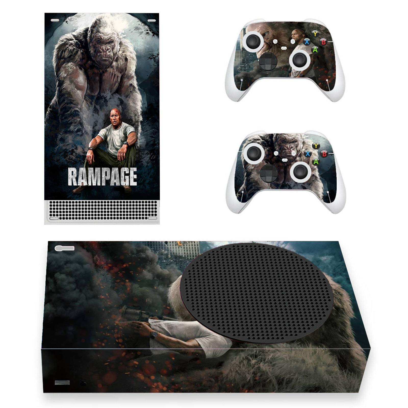 Crazy Monster Movie Game Console Series S Console and Controller Skin Set, Skin Wrap Decal Kit