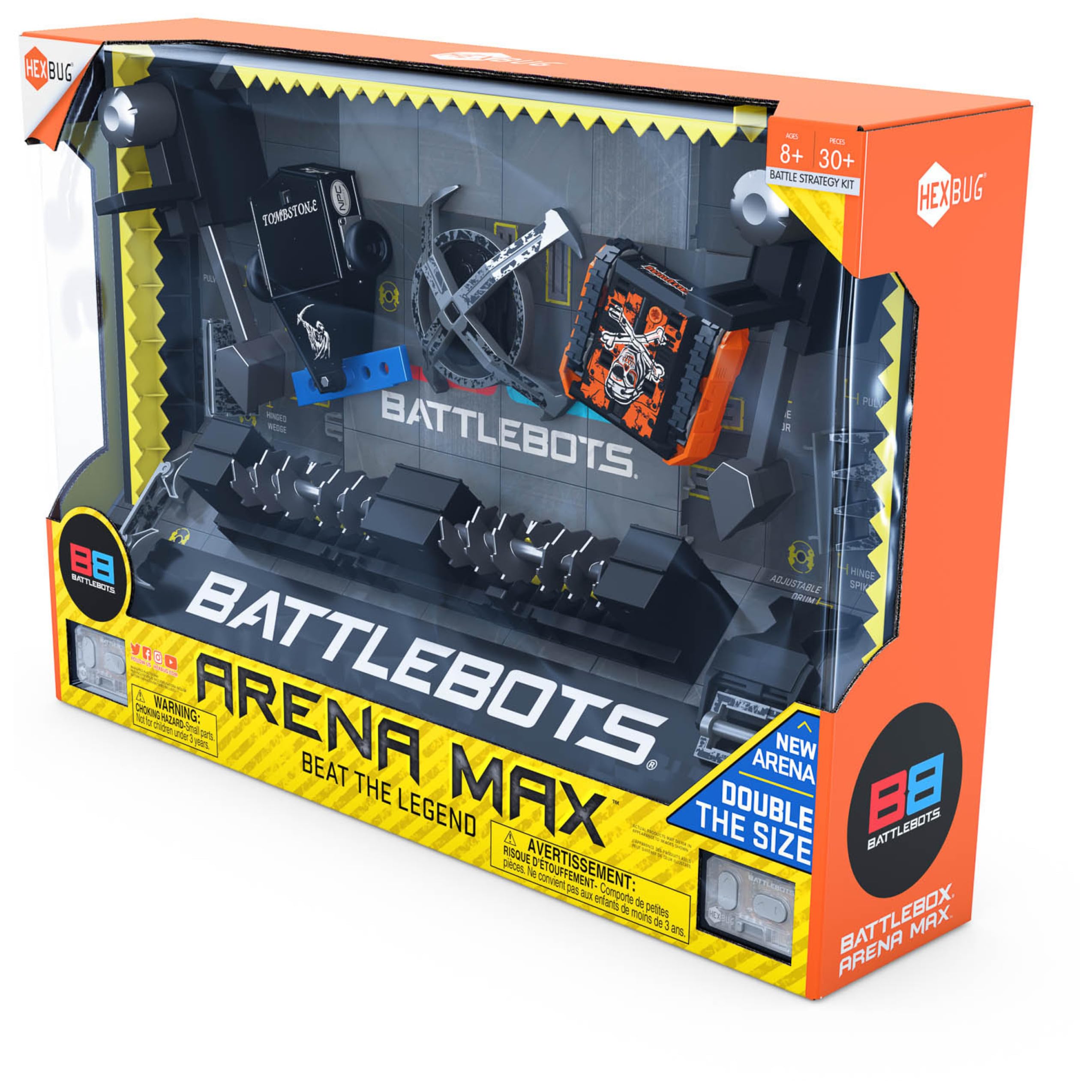 HEXBUG BattleBots Arena MAX, Multiplayer Robot Board Game for Kids, Remote Control Toy, Batteries Included, for Boys and Girls Ages 8 and Up