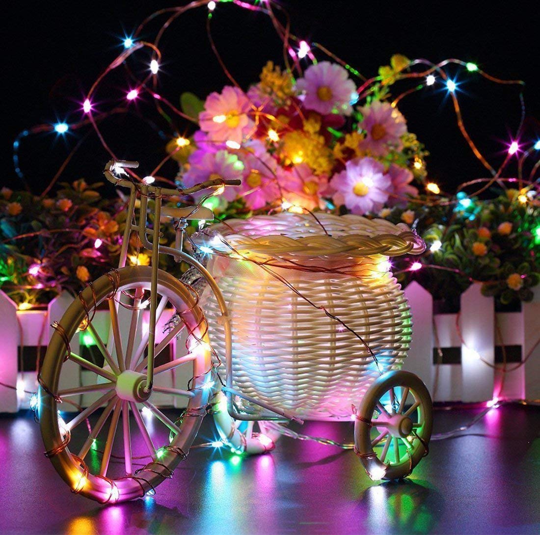 buways 66ft 200LEDs Fairy Lights-USB Plug-in Twinkle String Lights 8 Modes with RF Remote Control Christmas Party Garden Home Decoration(1,Silver Wire-Multicolor-66ft)