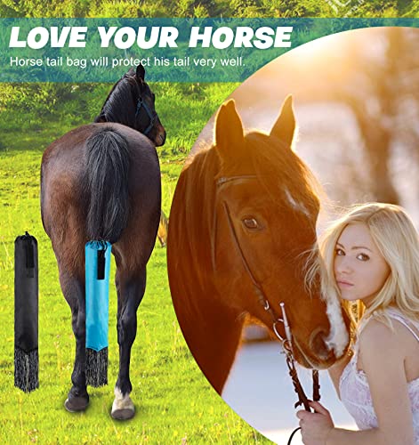 HYGMPDAS Horse Tail Bag - Tail Bag for Horses, Horse Tail Bag with Fringe, 2 PCS