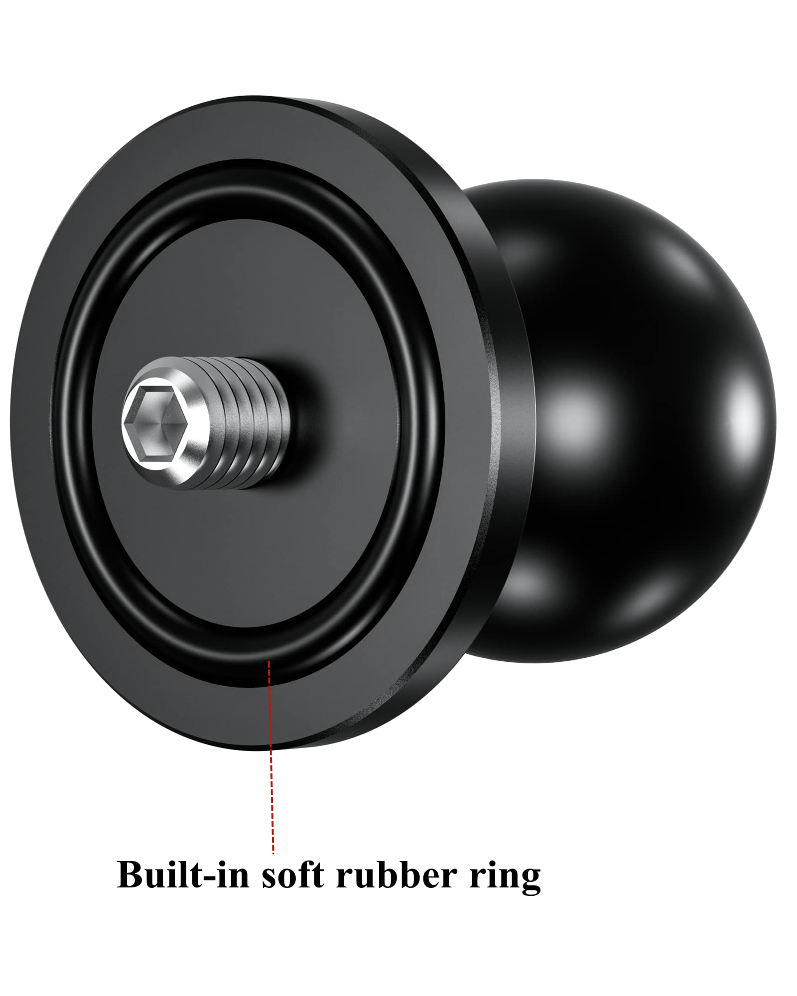 BRCOVAN Aluminum Alloy 1'' Ball Adapter with 1/4"-20 Threaded Stud for Action Camera & Camcorder Compatible with RAM Mounts B Size Double Socket Arm
