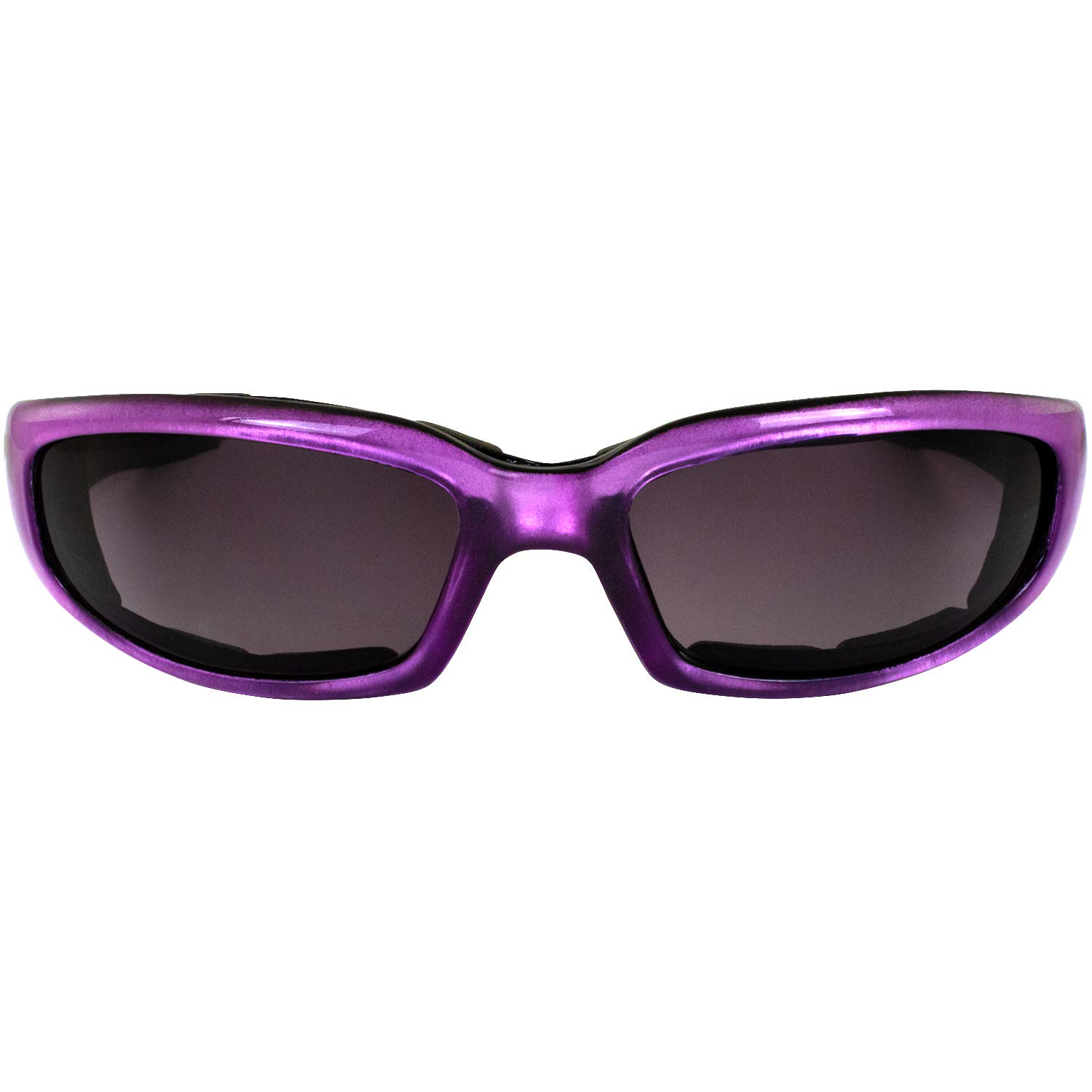 Birdz Eyewear Chill Women's Motorcycle Sunglasses Padded 2 Pairs Purple Frames Clear & Super Dark Lenses