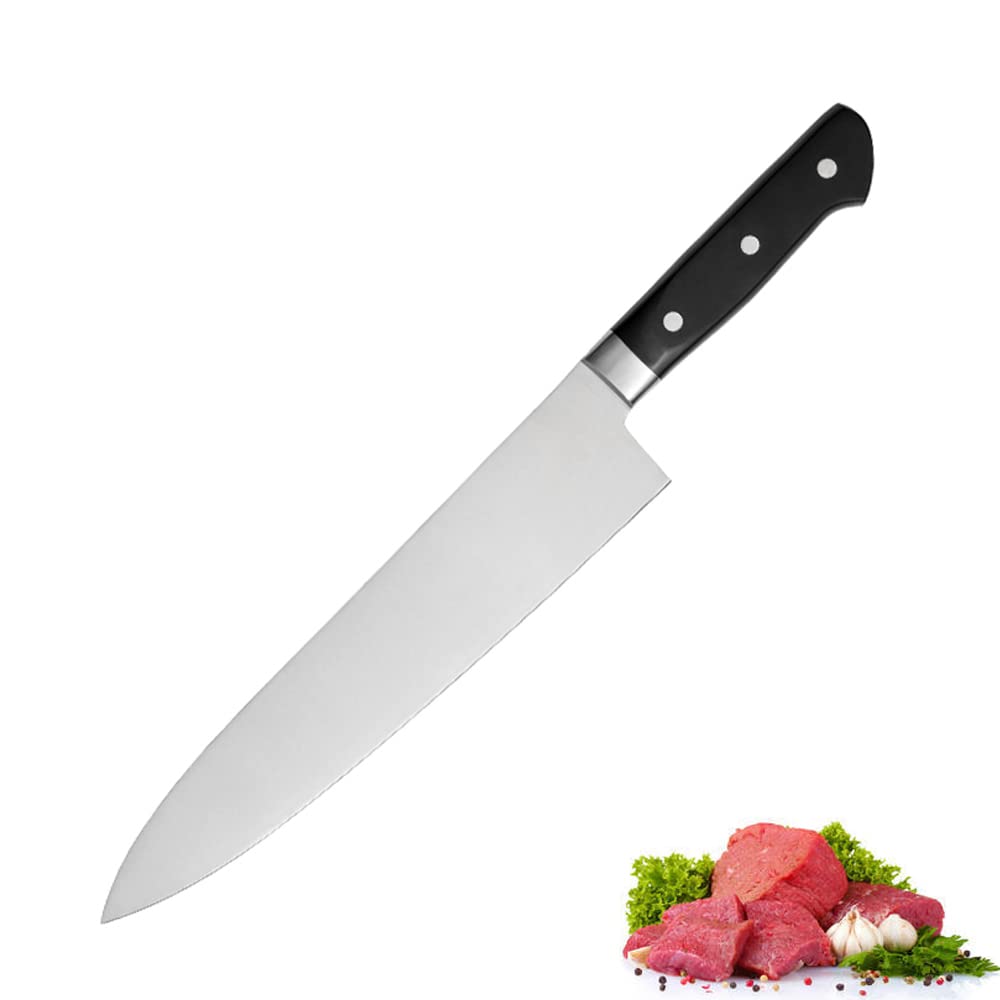 Hendiy Chef Knife,Professional 8-inch Kitchen Knife with Ergonomic Handle for Family & Restaurant,Ultra Sharp Stainless Steel Multi-Purpose Meat Knife,Fruit knife with Gift Box(Black)