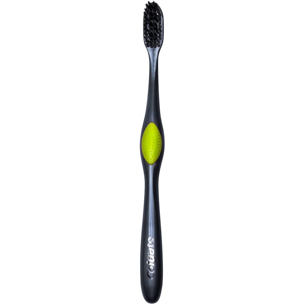 Colgate 360 Charcoal Infused Toothbrush, Floss-Tip Bristles, Soft (Colors Vary) - Pack of 3