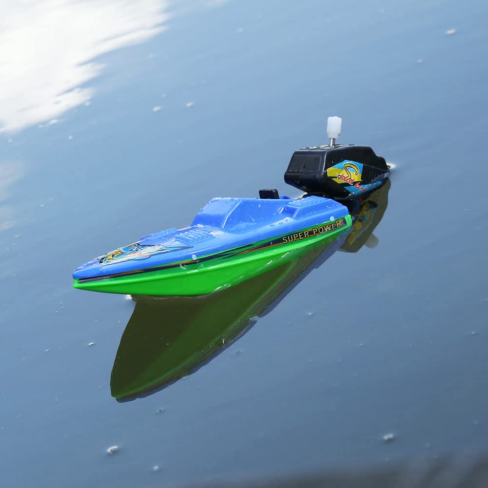 Clockwork Boat Bathtub Toy, Ship Winding Clockwork Toy, Float Water Classic Wind up Water Boat Children Bathtub Shower Toy, Color Random