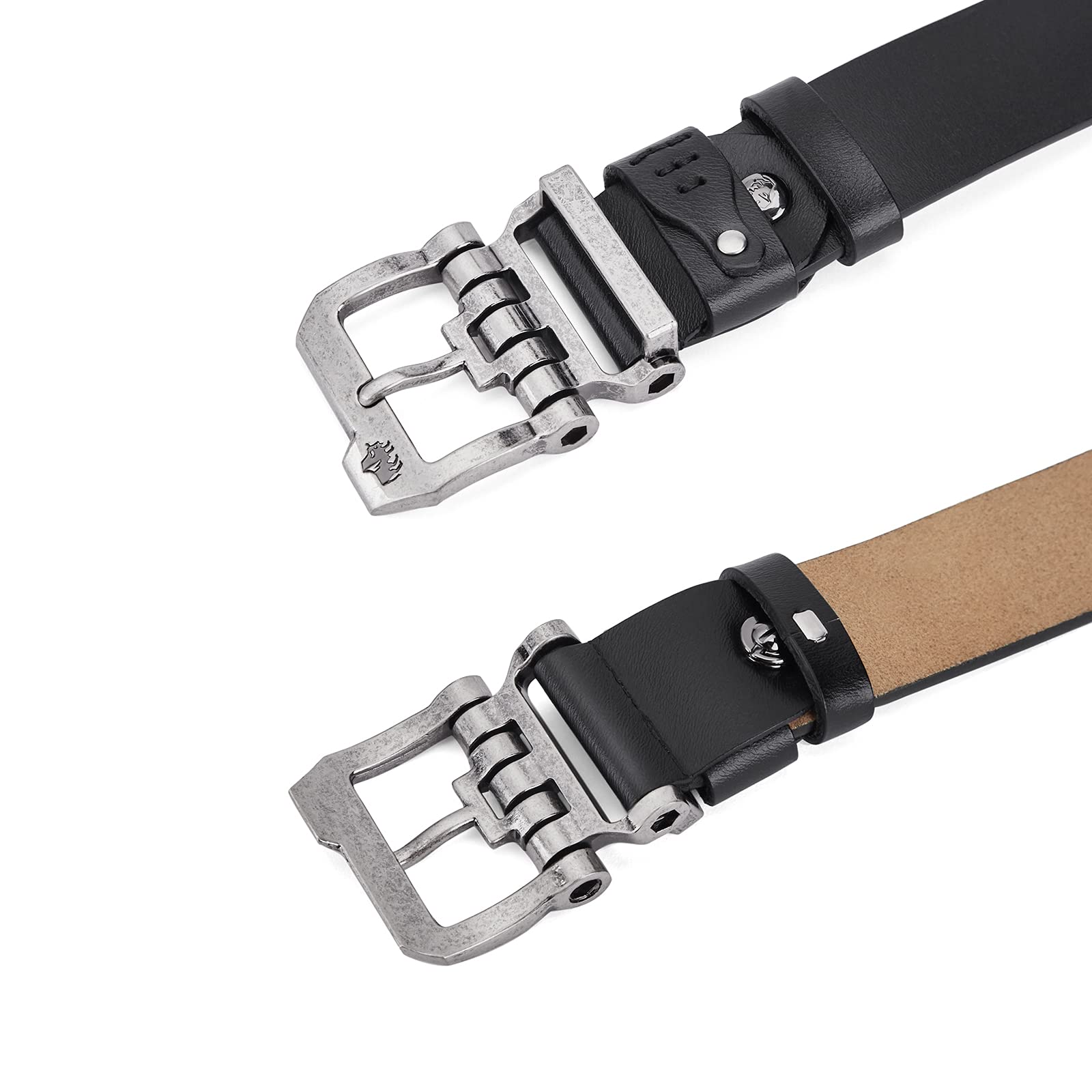 BISON DENIM Men's Belts Leather Dress Genuine Leather Classic Heavy Duty Buckle Belt Casual for Jeans…