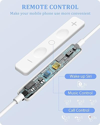 Earbuds Wired for iPhone Lightning Earphones Apple headphones [Apple MFi Certified]Built-in Mic & Volume Control, No Bluetooth Required Compatible with iPhone 14/13/12/11/XS/X/8 Support All iOS System