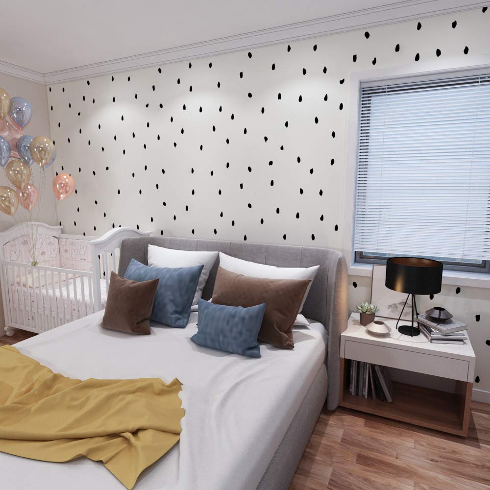 Black Irregular Dots Wall Decal Minimalist Geometric Decal for Kids Bedroom Classroom Decoration(256pcs Dots Sticker)