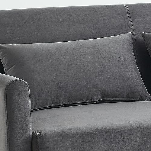 ERYE 3-in-1 Loveseat Futon Sofa Convertible Sleeper Couch Bed, Functional 2-Seater Love Seat W/Pull Out Sleep Sofá Bed & Reclining Backrest for Home Office Loft RV