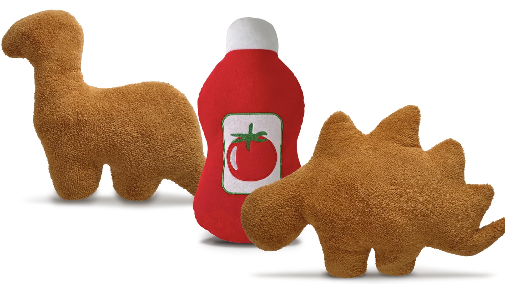 Elmwell Dino Nugget Plush Bundle: Snuggle into Softness with Dino Nugget Duo and Ketchup Pillow Pal – Irresistibly Cozy and Squishy