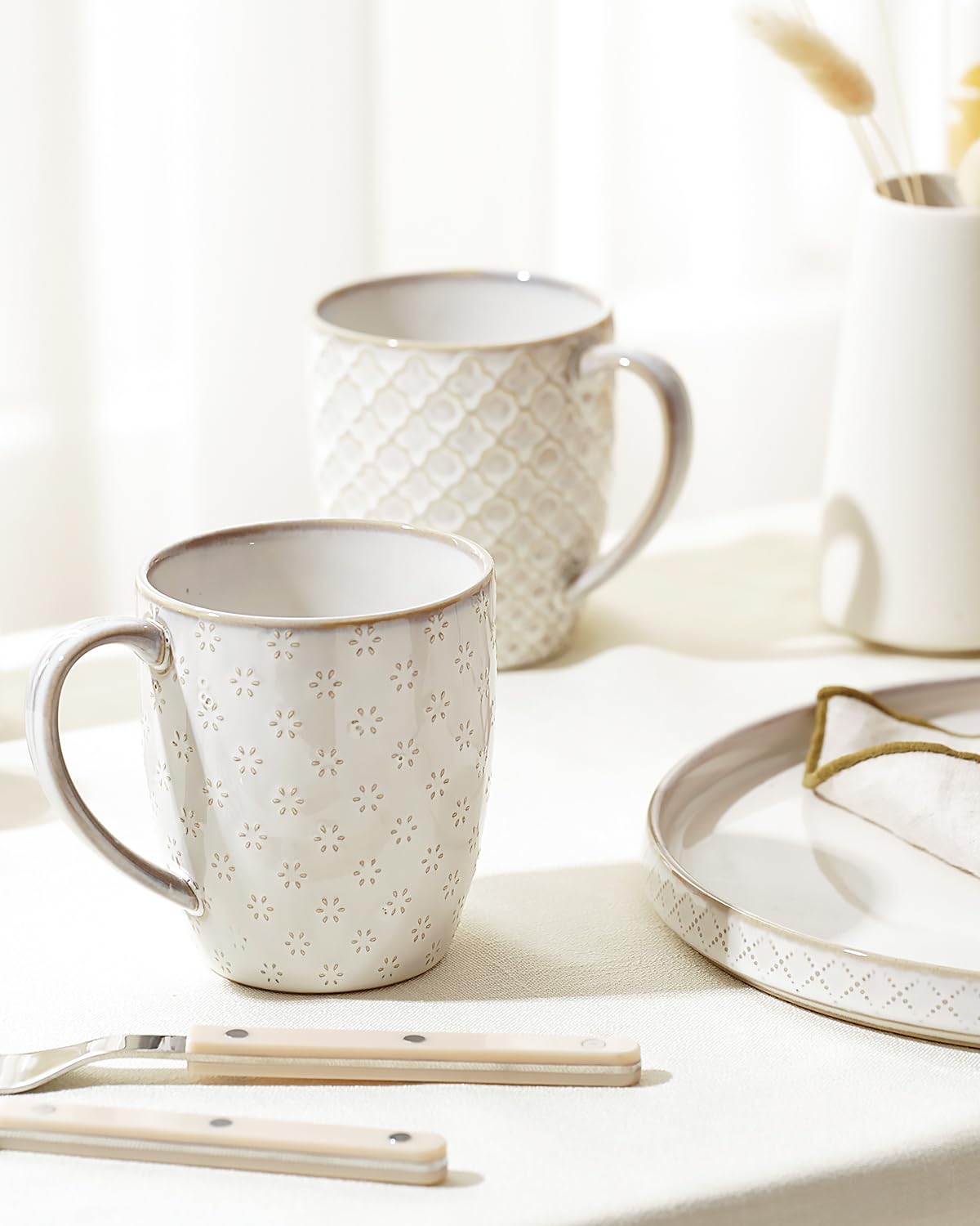 getstar Coffee Mugs Set of 4, Ceramic 18 oz Coffee Mug Microwave and Dishwasher Safe, Coffee Cups Ceramic with Big Handle