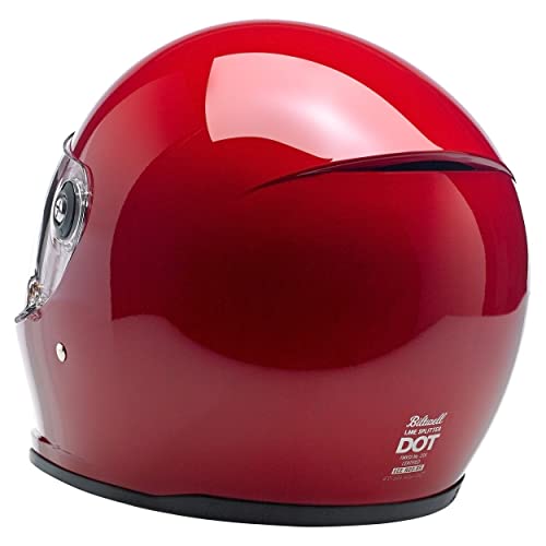 Biltwell | Lane Splitter | DOT & ECE Approved | Motorcycle Helmet | Full Face with Visor | Gloss Blood Red | Medium