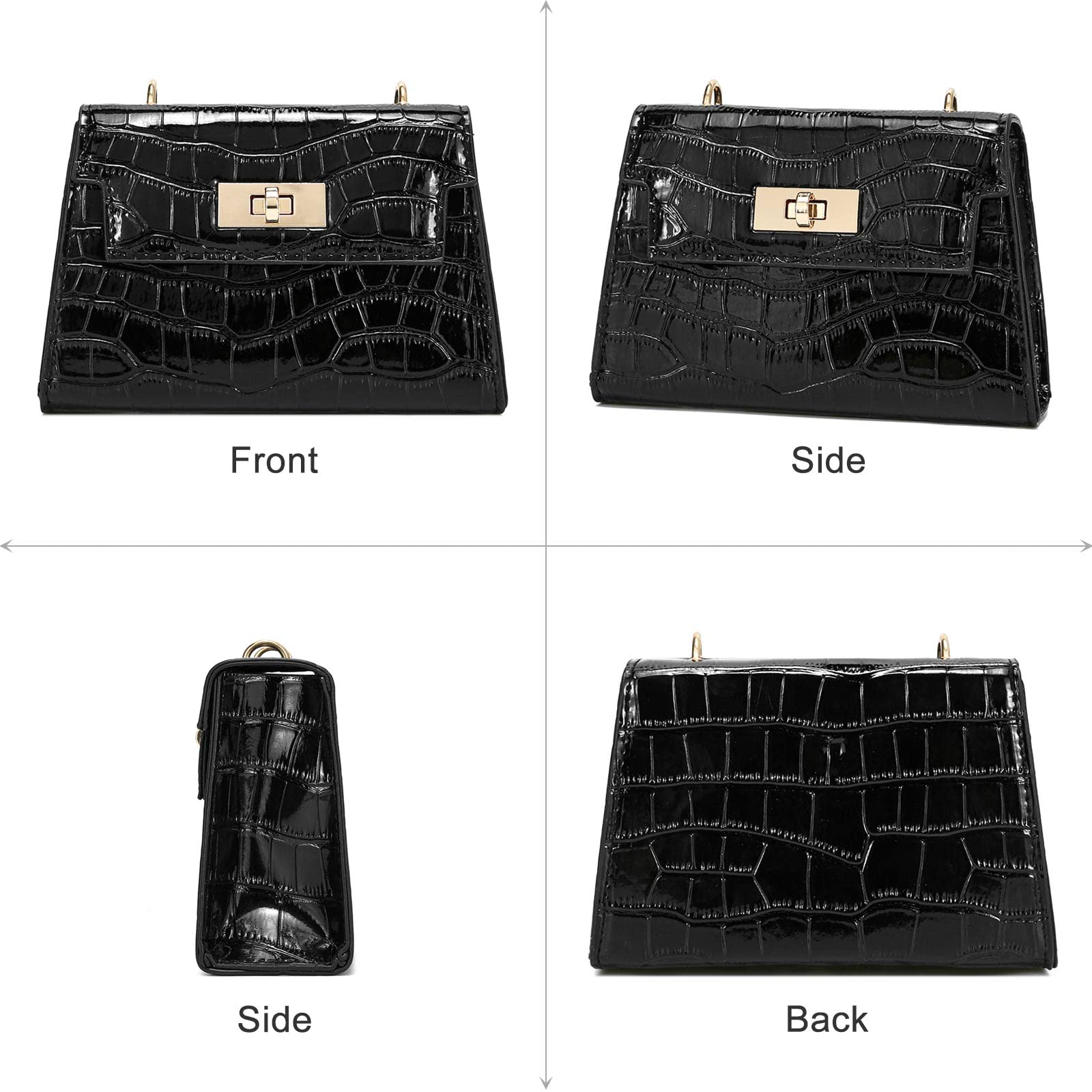 CATMICOO Crocodile Mini Purses for Women with Adjustable Shoulder Strap