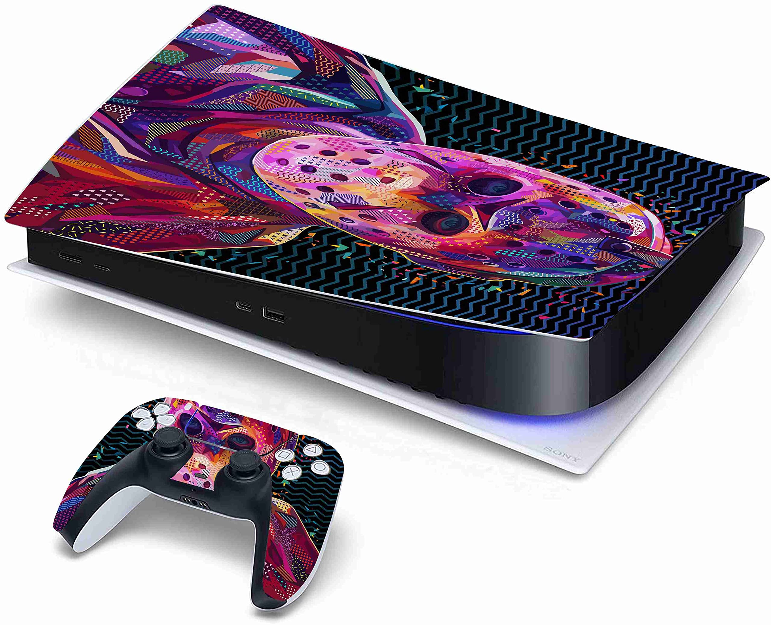 BOZTYRI P-S5 disc Version Anime Skin for Console and Controllers Vinyl Sticker, Durable, Scratch Resistant, Bubble-Free, Compatible with Playstation 5(Disk Edition)
