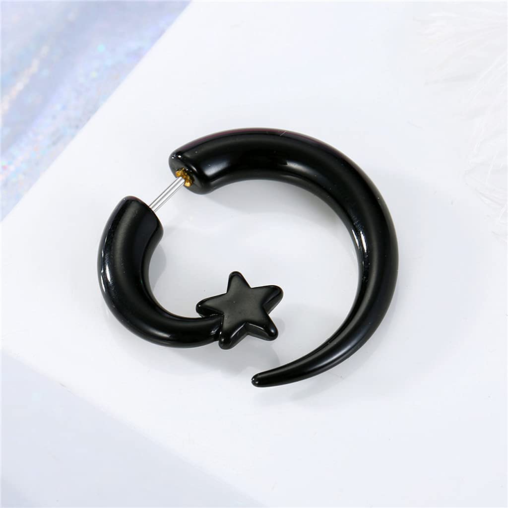 Creative Ear Tapers Plugs ,8 Pairs 16G Spiral Fake Gauges Acrylic Ear Tapers Fake Plugs Horn Stud Earrings
