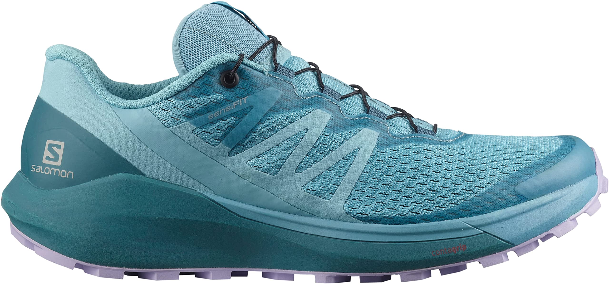 Salomon Sense Ride 4 Running Shoes for Women Trail, Delphinium Blue/Mallard Blue/Lavender, 5