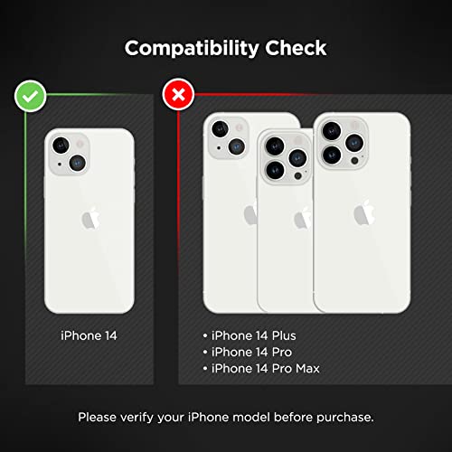 Encased SlimShield Designed for iPhone 14 Case with Belt Clip Holster - Magnetic Compatible with MagSafe (Matte Black)