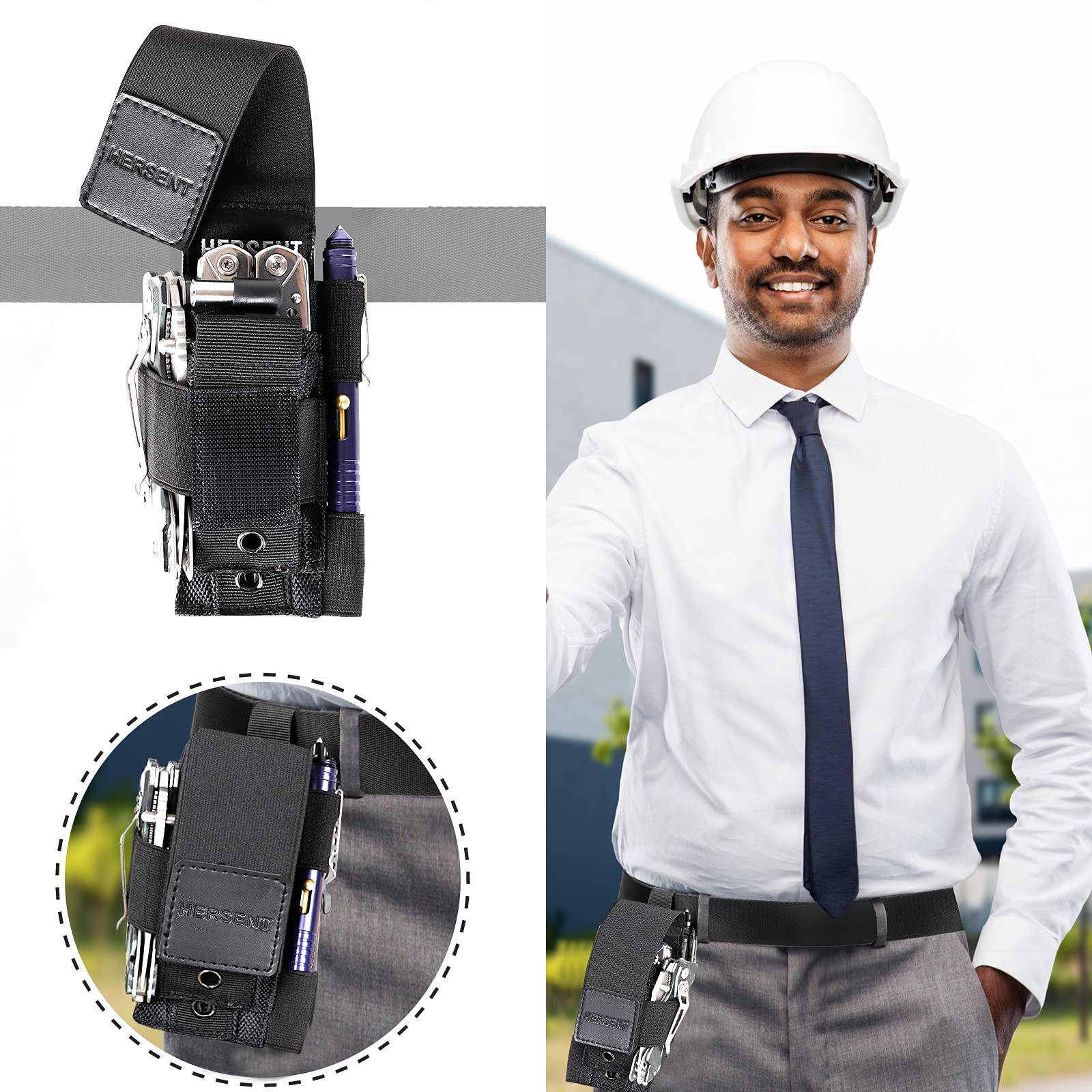 Multitool Sheath, Multitool Sheath for Belt, Folding Knife Sheath Pouch for Belt, Belt Pouches for Men,Multi-Purpose Tool Holder,Tactical Carrying Case Pouch Men’s Waist Pocket Rescue Essential