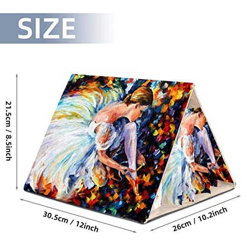 enheng Small Pet Hideout Oil Painting Art Ballet Dancer Hamster House Guinea Pig Playhouse for Dwarf Rabbits Hedgehogs Chinchillas