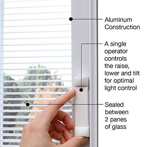 National Door Company, Exterior Single Door, Fiberglass Smooth, 30" x 80", Full Lite, Raise/Lower Blinds Collection, Left-Hand Inswing