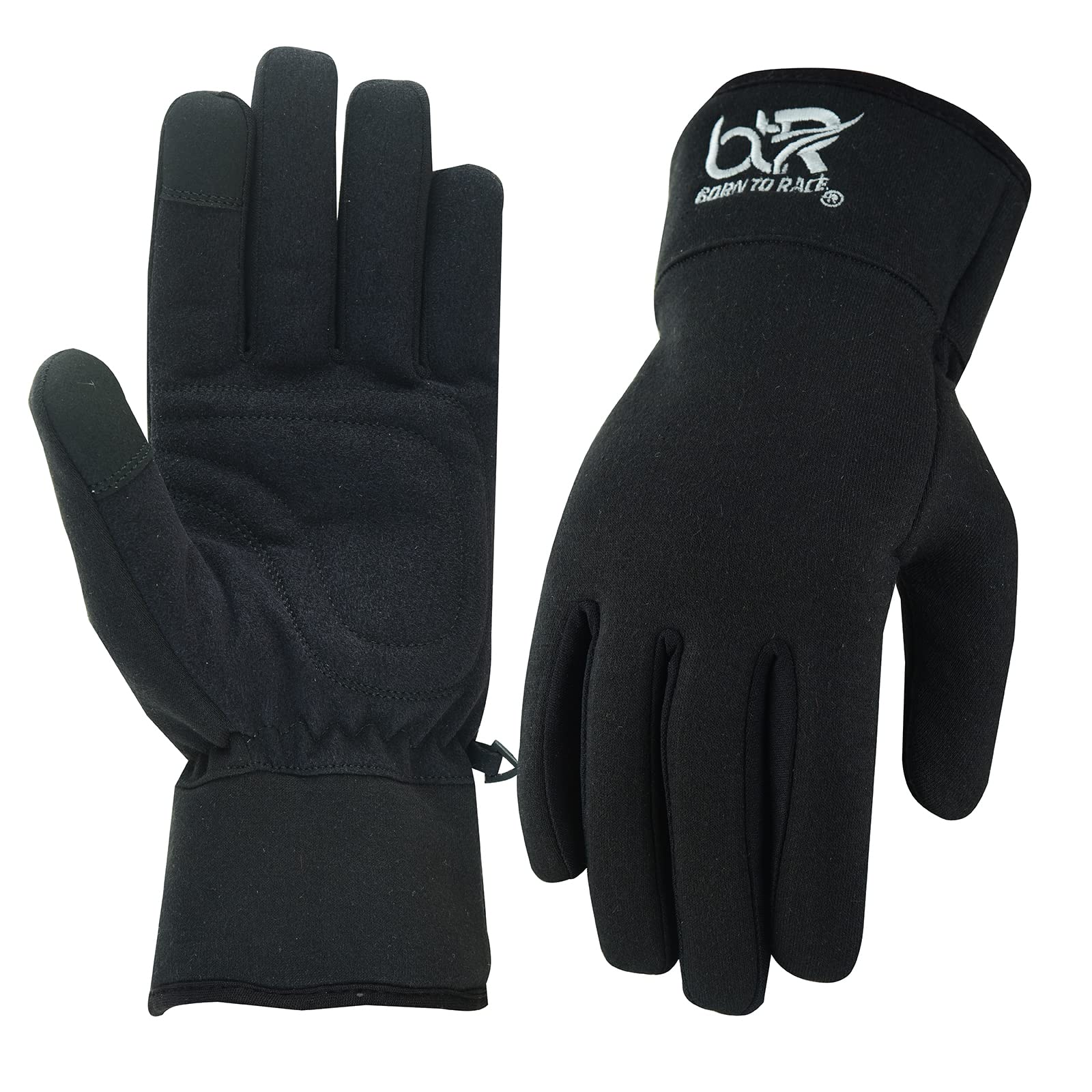 Cycling Gloves 100% Waterproof Touch Screen Unisex Gloves | Fleece Gloves for Men Women | Full Finger Gloves | Touch Screen Gloves with Hipora Ideal for Cycling Running Driving Hiking (Black-XS)