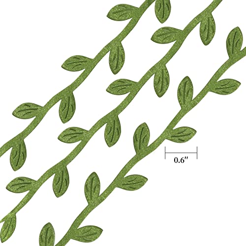 HECATY 132 Ft Leaf Ribbon, Artificial Eucalyptus Garland Vines Leaves String,Decorative Jungle Botanical Greenery for Baby Shower Home Wedding Party Balloon Wreaths DIY Craft