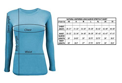 Natural Uniforms Women's Under Scrub Tee Crew Neck Long Sleeve T-Shirt (Black, Medium)